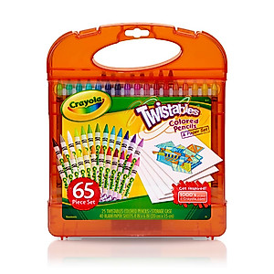 Crayola Twistables Colored Pencils Set (65ct), Kids Drawing Kit, Portable Art Case, Kids Colored Pencils, Stocking Stuffers