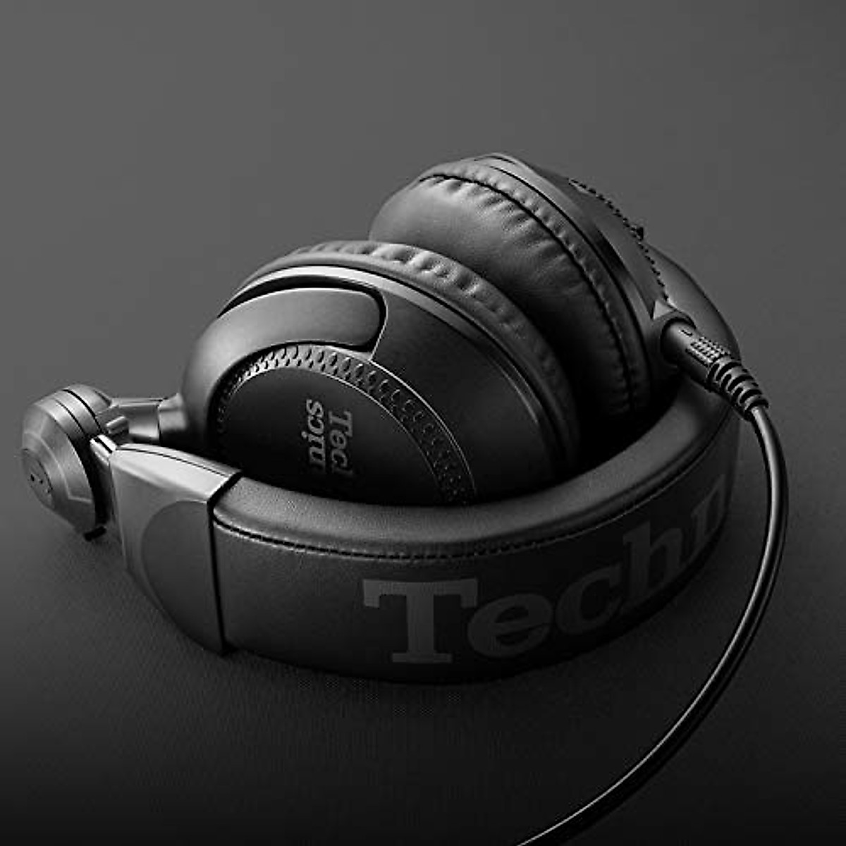 Technics Professional DJ Headphones with 40mm CCAW Voice Coil Drivers, 270° Swivel Housing and Locking Detachable Cord; Lightweight, Foldable High Input - EAH-DJ1200 (Black)
