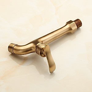TOLIWEL Antique Brass Outdoor Garden Faucet Bathroom Wall Mount Decorative Water Hose Single Cold Tap G 1/2 inch Connection Spigot