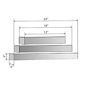 RUPON Mirrored Floating Shelf Ledge Set