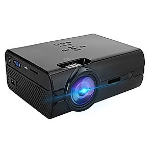 Portable FHD 1080P WiFi Projector, 2200lms Multimedia Home Cinema Theater Video Projectors Support AV/VGA/HDMI/USB/Memory Card, Key-Stone Correction, 20000Hrs LED Life for Office, Gaming(Black-US)