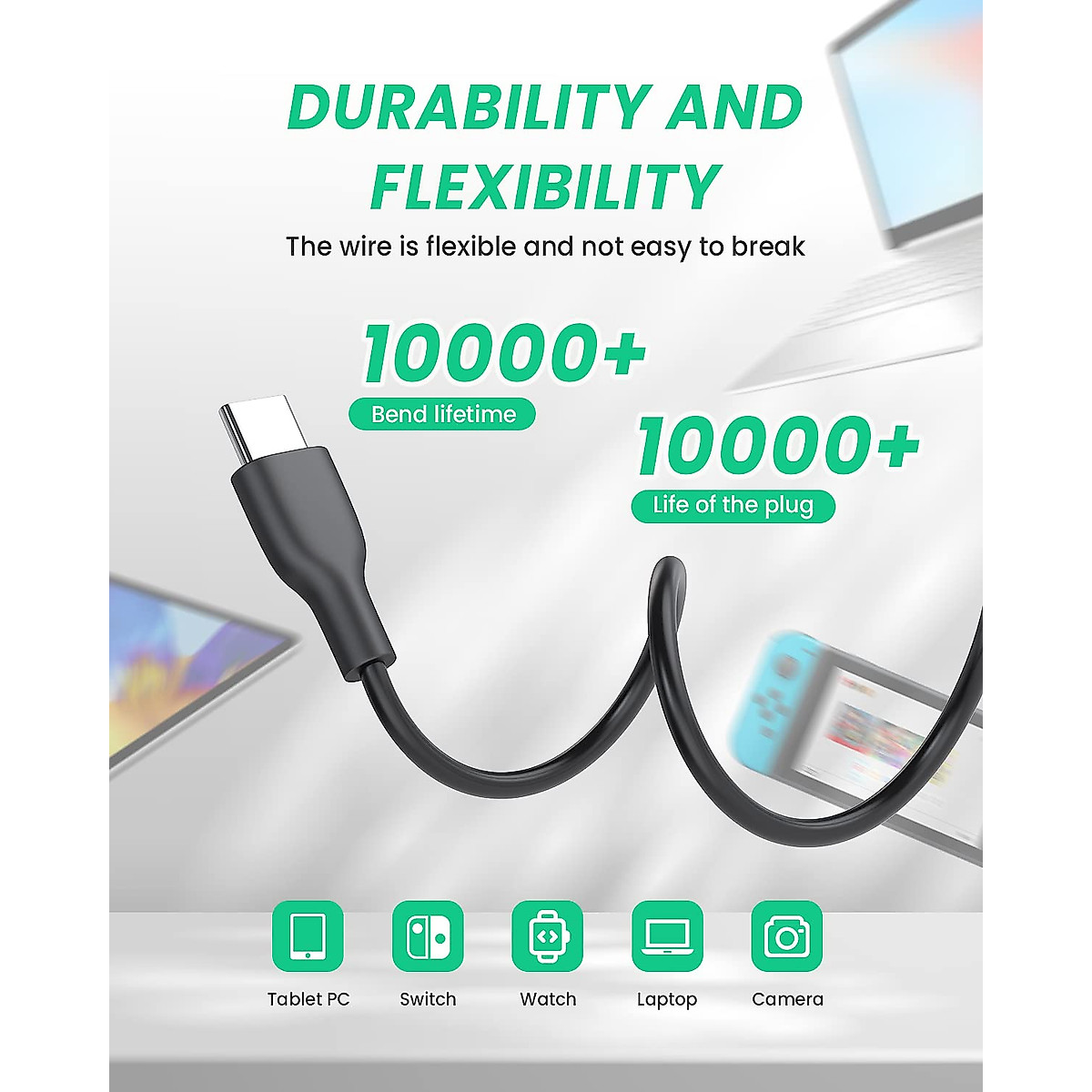 Switch Charger for Nintendo Switch Charger Cable Power Adapter 15V 3A Fast Charging Compatible with Switch/Switch Lite/Switch OLED Power Supply Cord