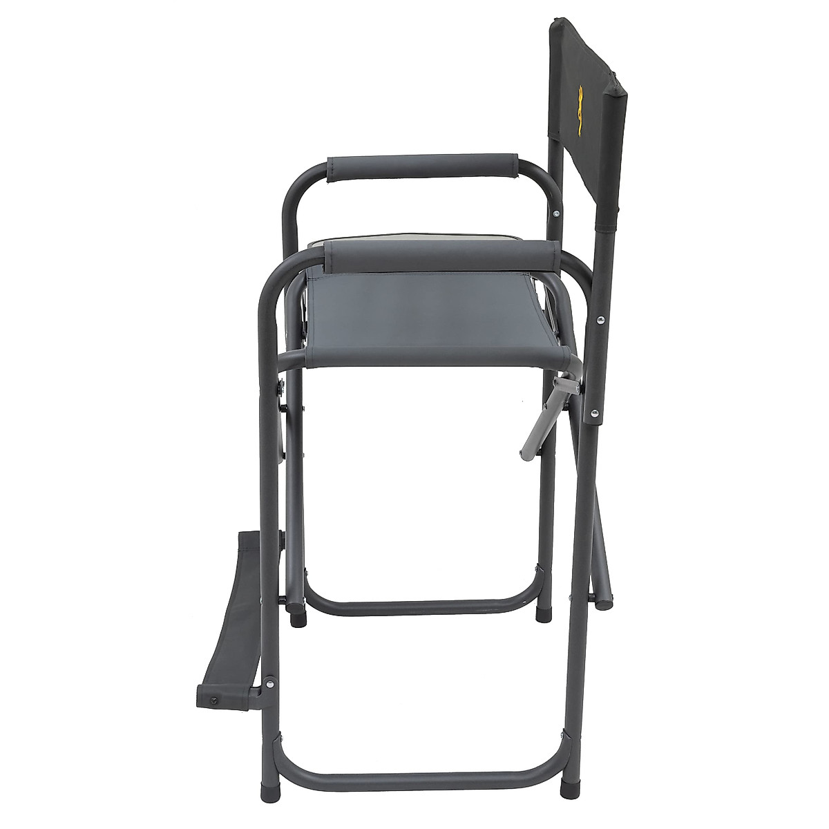 Browning Directors Chair - Outdoor Folding Chairs Made with Durable Fabric and Sturdy Aluminum/Steel Frame, with Extra Tall Seat and Flip-Down Footrest, Plus, Charcoal/Gray