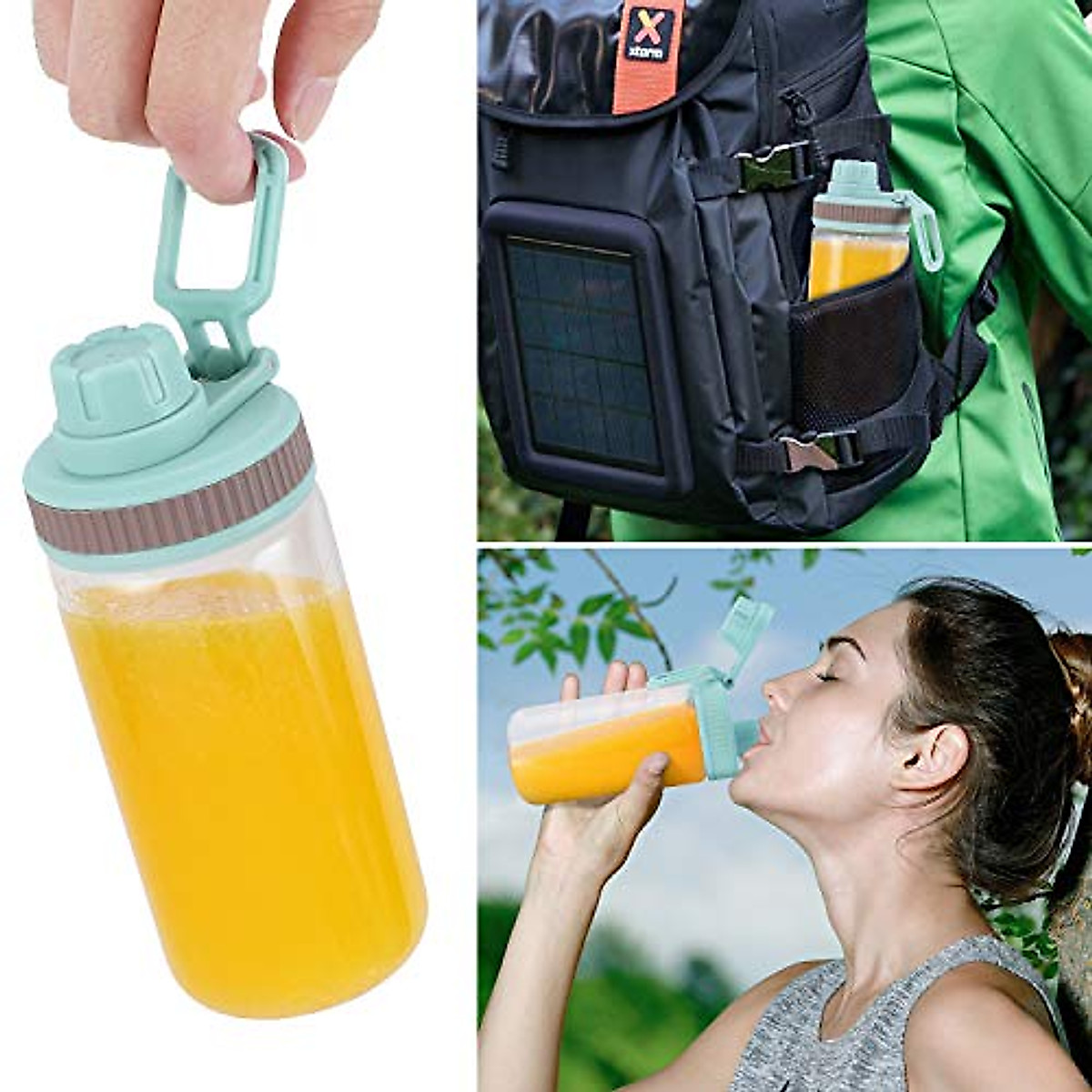 iOCSmart Portable Personal Size Blender, USB Rechargeable Mini Fruits Small Juicer Blender for Shakes and Smoothies with 2 Juice Cup Portable on the Go (Blue)