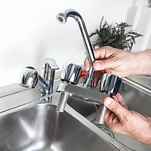 uxcell Faucet Mount Extension Shank 4"x 1.25" Stainless Steel Pipe Faucet Extension Nipple Locknut Kit Extension Threaded Lengthen Fixed High Foot with Nut and Gasket Faucet Fittings