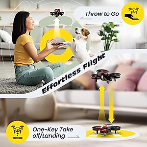 Holy Stone Mini Drone for Kids and Beginners RC Nano Quadcopter Indoor Small Helicopter Plane with Auto Hovering, 3D Flips, Headless Mode and 3 Batteries, Great Gift Toy for Boys and Girls, Red