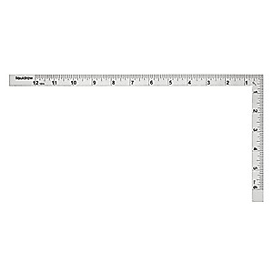 Liquidraw 150 x 300 mm Stainless Steel L Shape Square Ruler Double Sided Right Angle Metal Ruler for Cutting Sewing with Metric & Imperial Measuring for Engineers & Architects