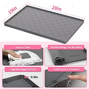 Sdpeia Under Sink Mat for [28" x 19"] Cabinet, Upgraded Silicone Waterproof Mat Kitchen Cabinet Liner Cabinet Protector Kitchen Organizers and Storage