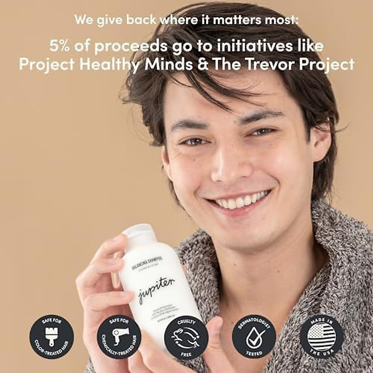 Jupiter Anti-Dandruff Shampoo, for Women & Men, Physician-Formulated for Flaky, Itchy, Oily, Dry Scalp, Vegan, Sulfate-Free, Color-Safe, & Paraben-Free, Anti-Dandruff Shampoo with Zinc, 9.5 fl oz