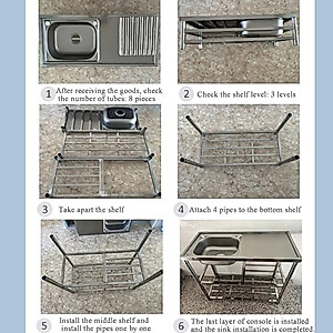 Stainless steel single bowl kitchen sinks,utility freestanding dish tub for kitchen sink,portable sink with hot and cold water,Multifunctional single bowl commercial laundry sink for kitchen,bar,garag
