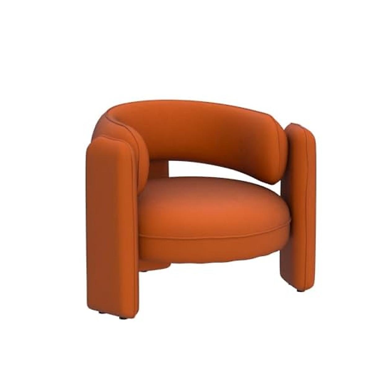 INZOY Mid Century Modern Accent Barrel Chair with Velvet Fabric, Comfy Upholstered Accent Armchair with Montage Design, Sherpa Boucle Chair for Living Room Bedroom Apartment, Light Yellow