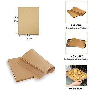 100 Pieces Parchment Paper Baking Sheets 8 x12 Inches, Precut Non-Stick Parchment Paper for Baking, Cooking, Grilling, Frying and Steaming - Unbleached, Fit for Quarter Sheet Pans