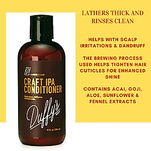 Duffy's Brew Craft Beer Conditioner and Shampoo, 2-Pack Hair Care Kit that Moisturizes, Nourishes, Seals, Protects and is Color Safe