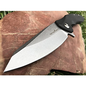 TACTICAL GEARZ Pocket Knife for EDC! G10 Handle! D2 Steel Stonewashed Blade! Includes Sheath! (Zeta)