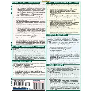Algebra Part 1 QuickStudy Laminated Reference Guide (QuickStudy Academic)