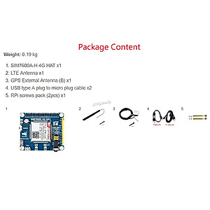 4G 3G GNSS HAT Based on SIM7600A-H LTE CAT4 150Mbps Wireless Communication Telephone Call SMS Compatible with Raspberry Pi 4 3 2 Model B B+ Zero W WH (US CA)@XYGStudy
