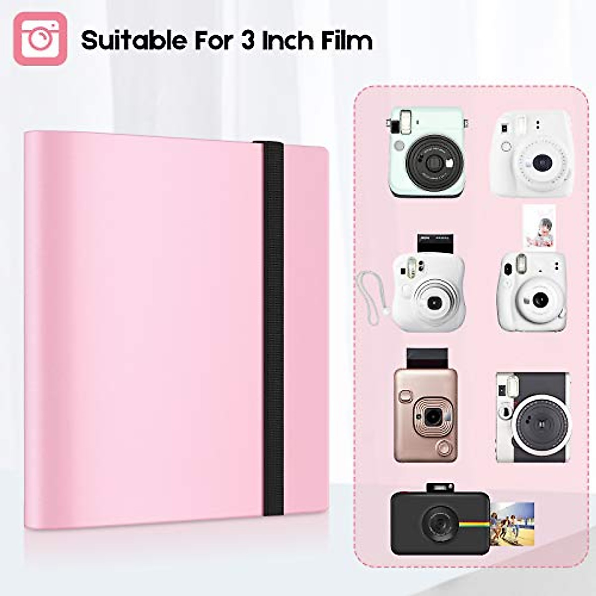 Ablus 160 Pockets Mini Photo Album for Fujifilm Instax Mini Camera, Polaroid Snap, Z2300, SocialMatic Instant Cameras & Zip Instant Printer (Pink)