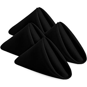 Utopia Home [24 Pack, Black] Cloth Napkins 17x17 Inches, 100% Polyester Dinner Napkins with Hemmed Edges, Washable Napkins Ideal for Parties, Weddings and Dinners