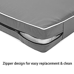 Maphissus Outdoor Deep Seat Cushions Set,24" X 24" Wicker Chair Cushions for Patio Sofa Furniture,Water Resistance Replacement Couch Seating Cushion with Back,Grey