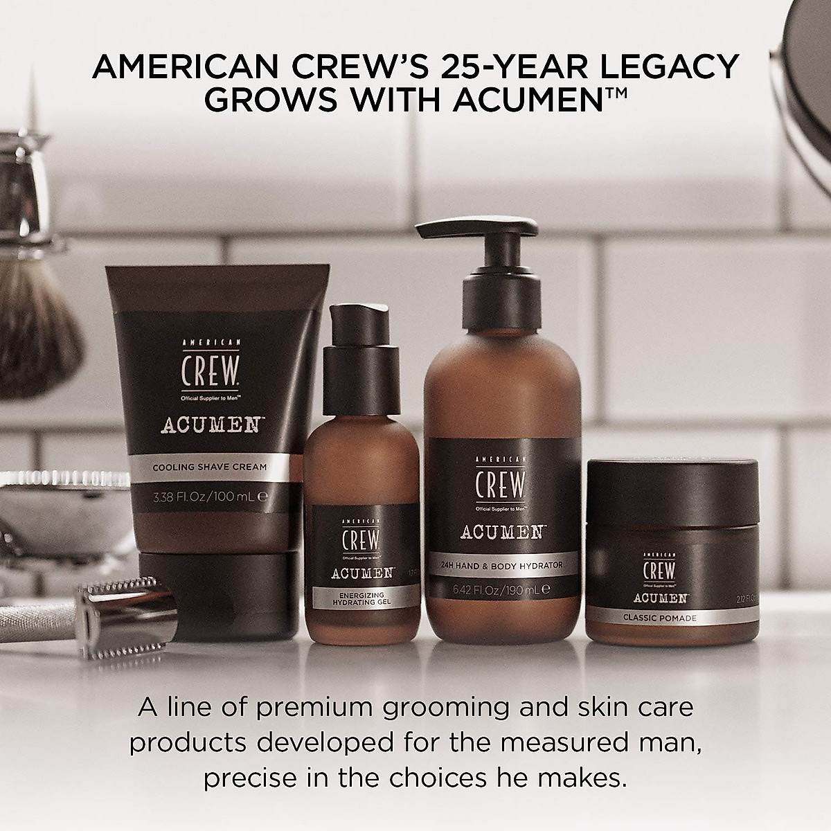 American Crew Shave Cream for Men, Soothing Cream Formulated with Bisabolol for Smooth, Fresh Skin, 3.3 Fl Oz