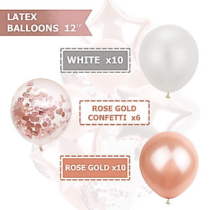 Rose Gold Party Decorations | Bachelorette Bridal Shower Engagement 21st Birthday Decorations | Rose Gold Party Decoration Rose Gold Party Supplies - Rose Gold Heart Balloons Paper Plates Napkins Cups