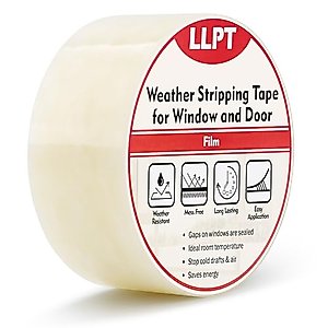 LLPT Transparent Weather Stripping Tape 2” x 108 Ft for Window and Door Ultra High Performance Weather Resistant Tape for Window Draft Insulation No Mess (WWT208)