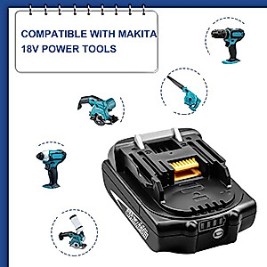 Dosctt 2 Packs 18 Volt 3.0Ah BL1830B Replacement Battery Compatible with Makita 18V Battery Lithium BL1815 BL1820 BL1830 BL1840 BL1850 BL1860 LXT-400