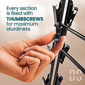 DS THE DISPLAY STORE Potato Chip Rack Display Stand with 32 Clips, 2-Row Chip Stand Display for Party, Countertop Chip Bag Holder, Black Snack Display for Counter, Snack Retail Display Rack