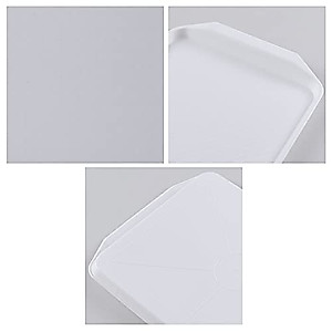 Jekiyo White Rectangular Plastic Fast Food Serving Tray, Set of 6