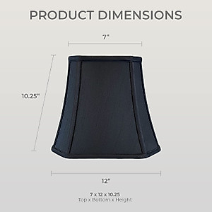 Royal Designs Square Cut Corner Bell Lamp Shade, Black, 7.5" x 12" x 10.25"