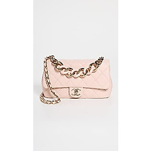 CHANEL Women's Pre-Loved Pink Lambskin Half Flap 9" Bag, Pink, One Size