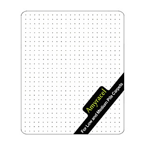 Amyracel Office Chair Mat for Medium Pile Carpet, 36“x 48” Delivered Flat Chair Mat for Carpeted Floors - Easy Chair Rolling, Heavy Duty Studded Desk Chair Mat for Carpet