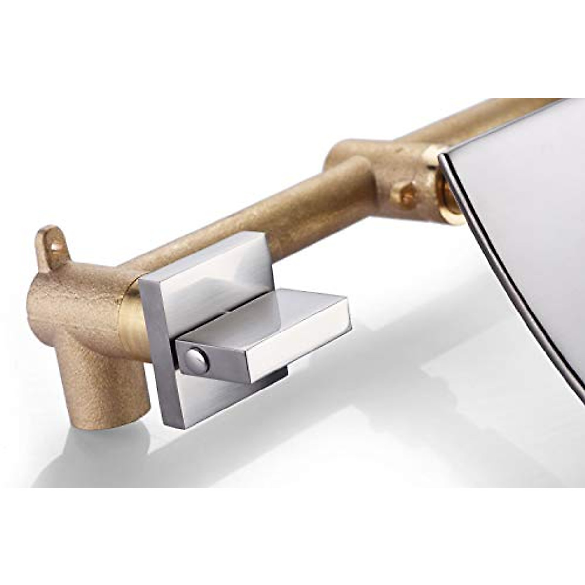 SUMERAIN Wall Mount Waterfall Tub Faucet 3 Hole Brushed Nickel Bathtub Faucet, Extra High Flow Rate