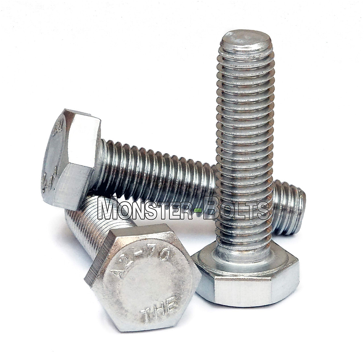 M8-1.25 x 20mm - Qty 10 - Stainless Steel Hex Head Cap Screws (Tap Bolts), Coarse Thread DIN 933 A2 18-8 - MonsterBolts (M8 x 20mm (FT), 10)