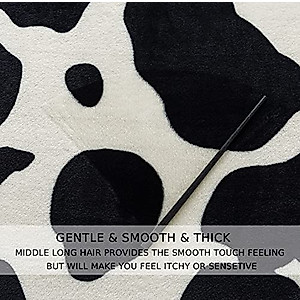 Flannel Fleece Cow Print Blanket Queen Size - Premium Anti-Static Super Soft Cozy Plush, Lightweight Microfiber Winter Warm Throw Blanket for Couch Sofa Bed 90" x 90"(Black Cow Queen)