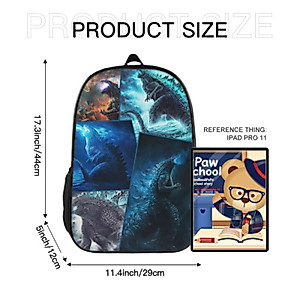 domiatty Personality Design Premium Material Durable 17" Lightweight Simple Backpack Boys Girls Shoulder Bags Large Capacity