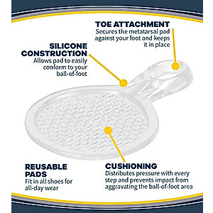 Dr. Scholl's Metatarsal Pads to Distribute Pressure with Every Step, 1 Count (Pack of 1)