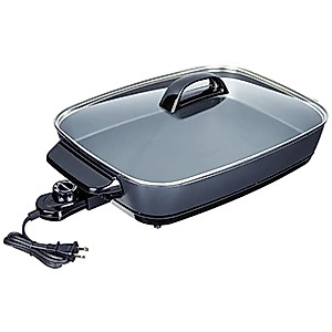 Presto 06858 Slimline Skillet with Glass Cover Electric, 16 Inch, Black