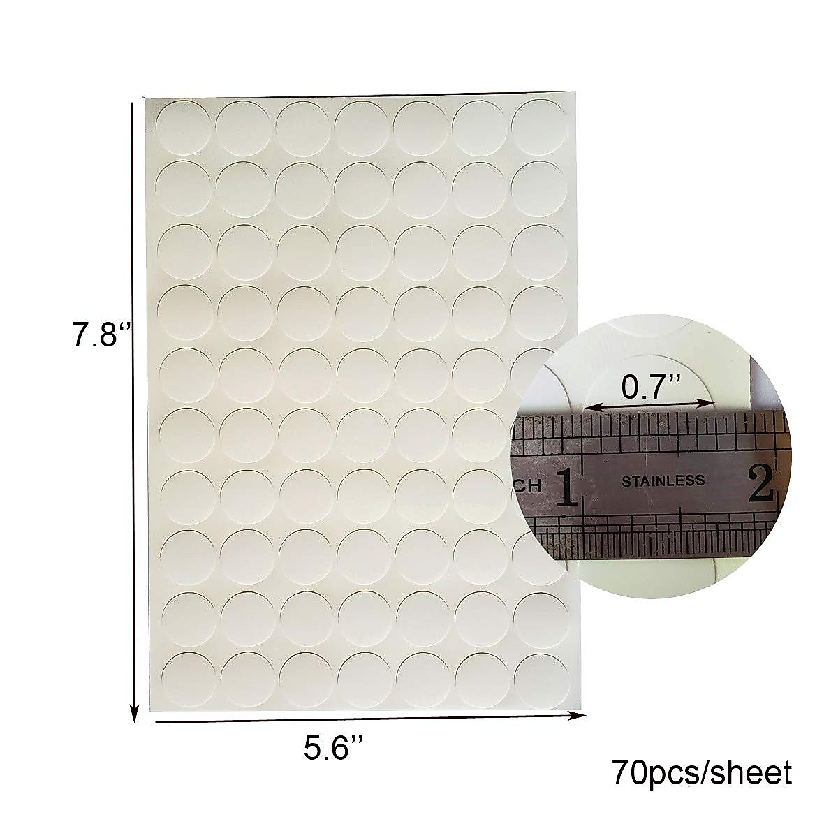 4 Sheet PVC Self-Adhesive Screw Hole Stickers,18mm Screws Covers Caps for Cabinet Wardrobe