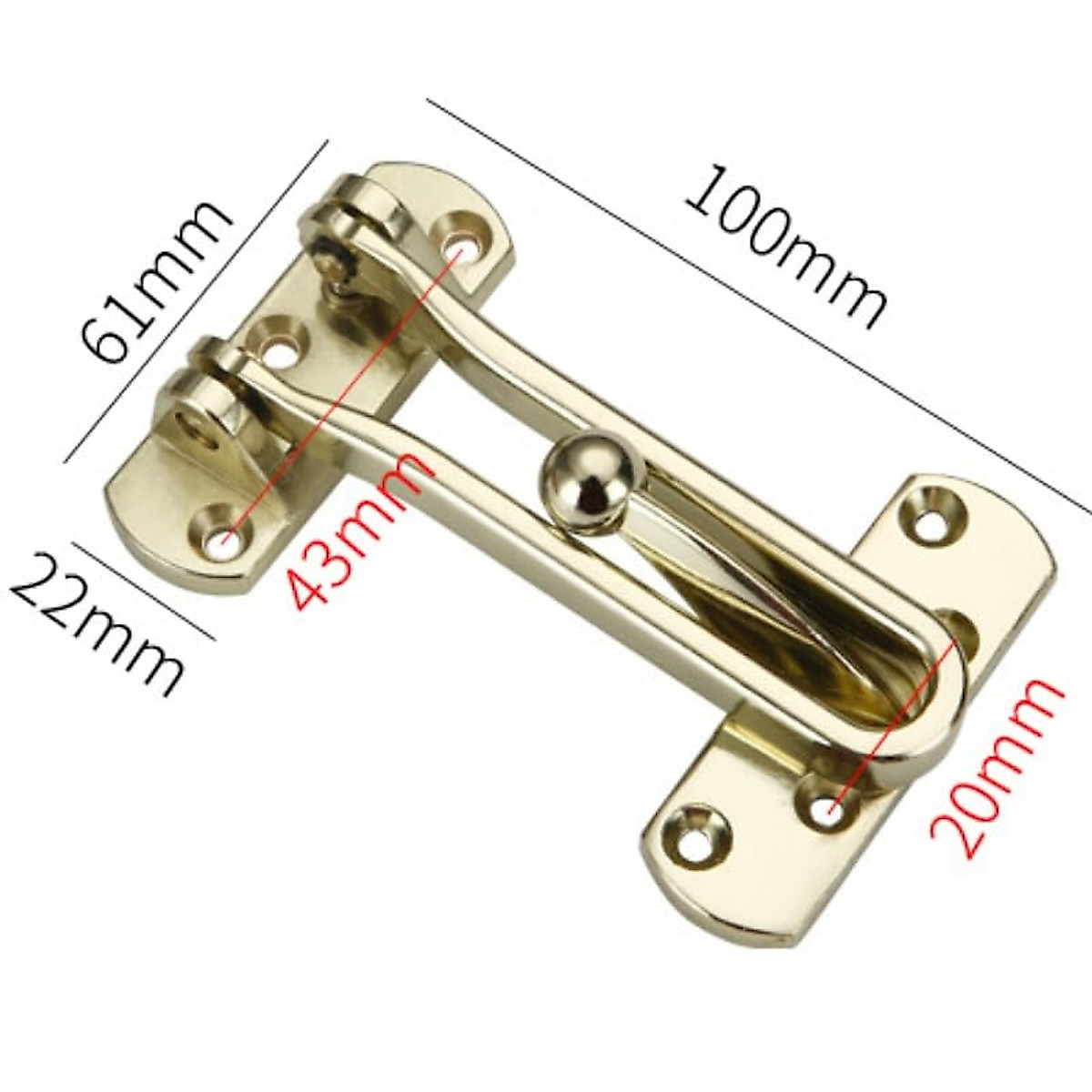 Security Hotel Bolt Door Chain Rear Lock Security Chain Door Buckle Anti-theft Buckle Door Lock Buckle - (Color: Sliver)