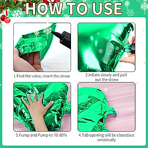 Metallic Green and Red Double Sided Square Foil Balloons Wall,19 Inches Foil Balloons Tunnel Arch Garland Kit for Bachelorette,Bridal Wedding,Birthday,Christmas Party Background Decoration