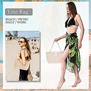 Straw Tote Bags Fashion Satchel Shoulder Handbag Summer Chain Purse Crossbody Beach Bags for Women 2023(White)