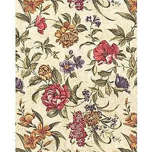 Newbridge Nicolette Multicolor Floral Pattern Indoor/Outdoor Flannel Backed Vinyl Tablecloth - Waterproof and Stain Resistant Kitchen Tablecloth- 60” x 84” Oblong/Rectangle
