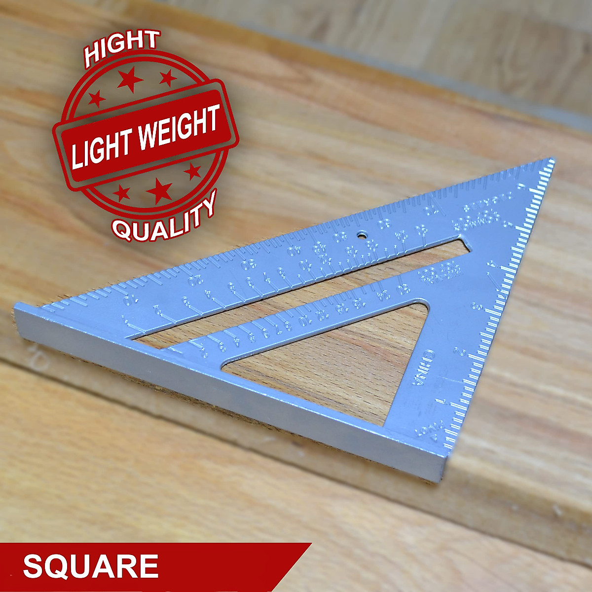 SOWL 7 Pcs Combination Square Set | 3 Size Rulers | Framing Rafter Square for Speed & Accuracy | Multi Angle Measurement Tool Bundle for Carpenters | Large Aluminum Case