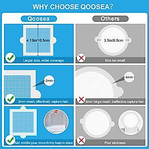 Qoosea 30 Pack Disposable Shower Drain Hair Catcher Shower Drain Cover Hair Catcher Mesh Stickers for Bathroom Washbasin Bathtub Kitchen Sink for Human and Pet Hair