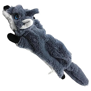 Generic Plush Crinkle Chew Dog Toy, Soft, Durable, Interactive, Training, Entertaining for Small Medium Large Dogs, Cats, Teeth Cleaning, No Stuffing, Pet Anxiety Relief, Calming Aid, Grey