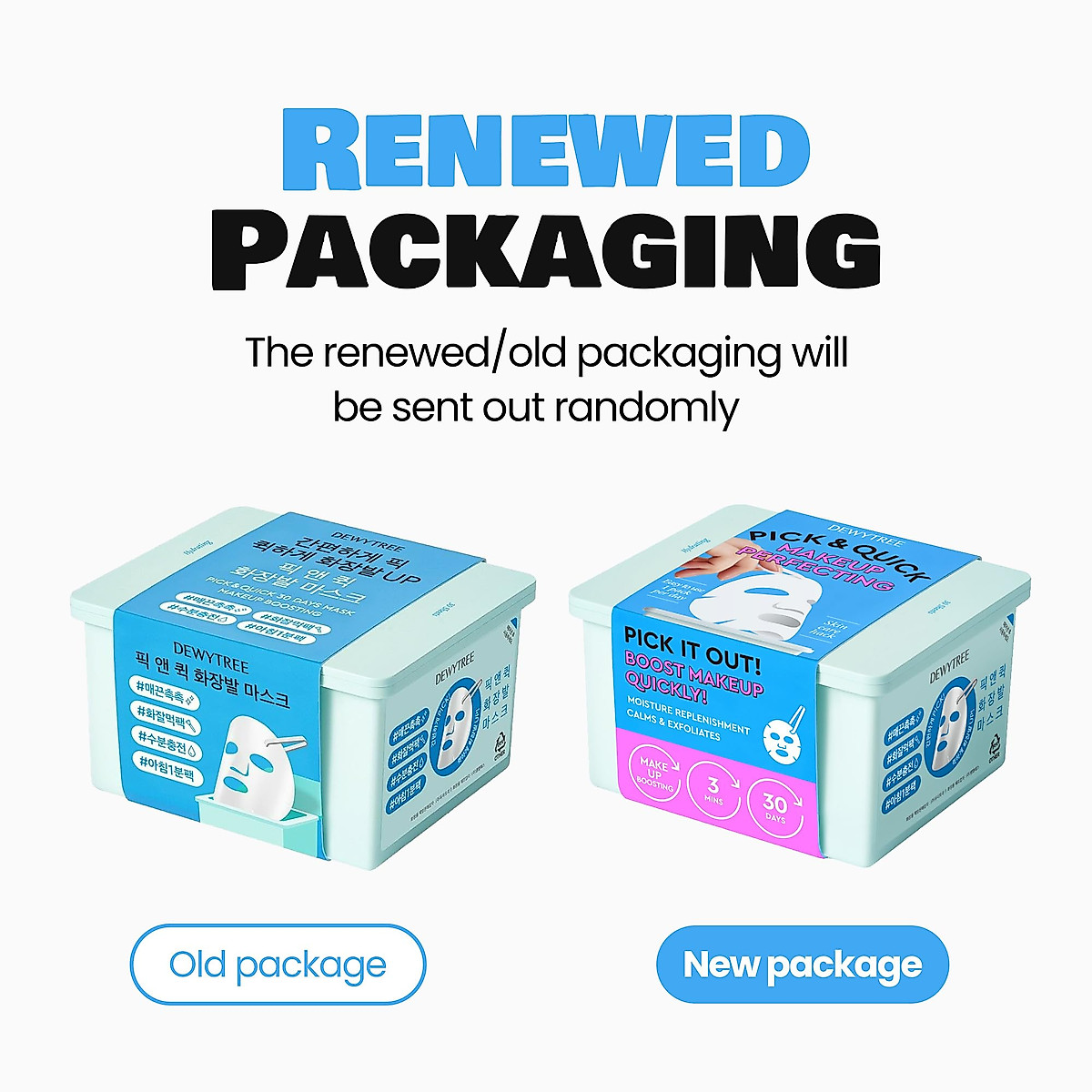 DEWYTREE Hyaluronic Acid Moisturizing Mask Sheet for Perfect Makeup, Dispenser Type Refreshing Aqua Mask 30 Sheet - Pick and Quick, Enriched with Amino Acids for Hydrating and Removing Dead Skin Cells