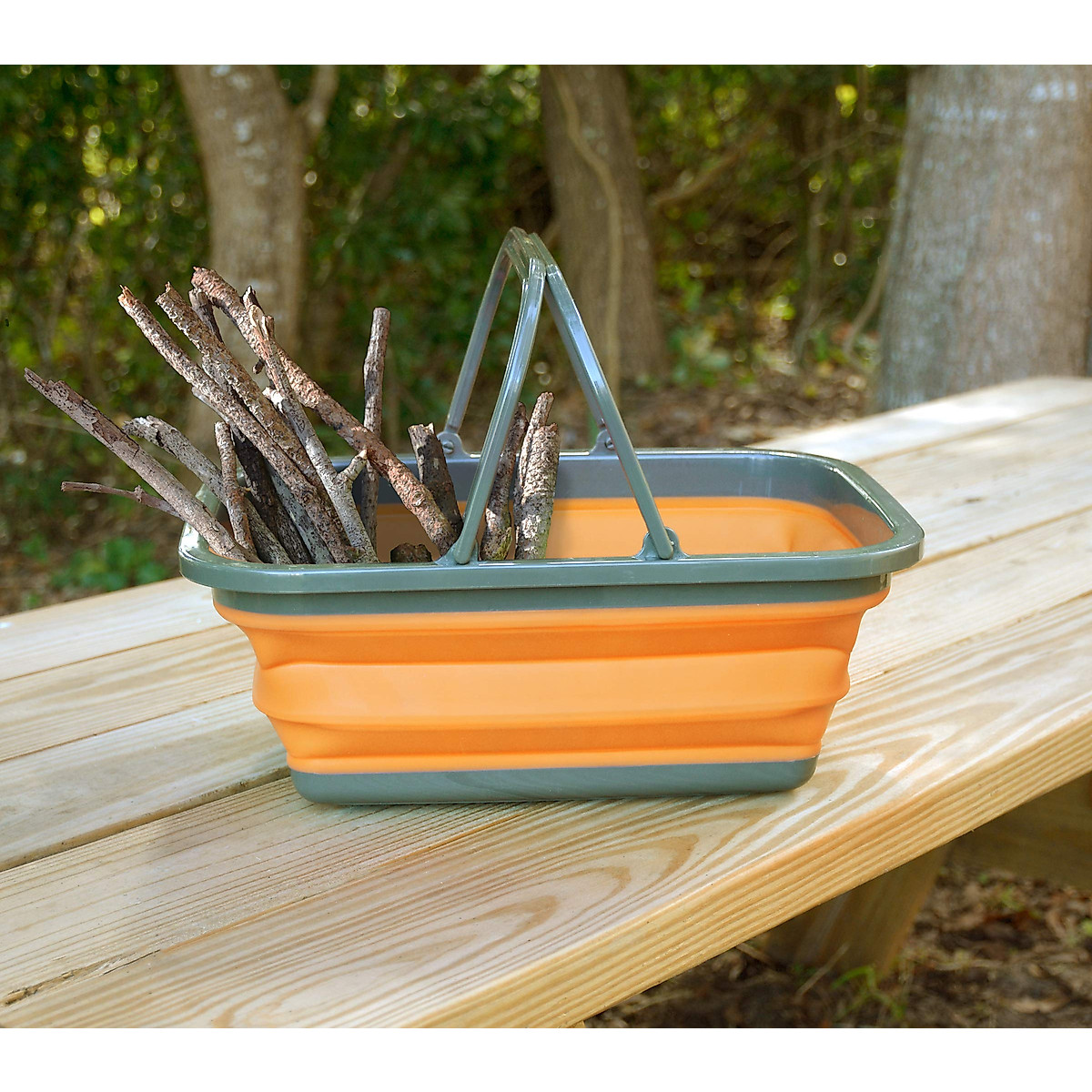 ust FlexWare Collapsible Sink with 2.25 Gal Wash Basin for Washing Dishes and Person During Camping, Hiking and Home, Orange, One Size (20-02735)