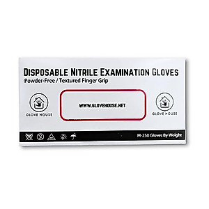 GLOVEHOUSE Nitrile Gloves, Medical, Powder-Free, Latex-Free, Disposable, Law Enforcement, Tattoo Artists & More (Pack of 1, Large)
