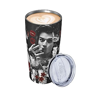 OAEWRE Joe Actors Keery Stainless Steel Mug Insulated Tumbler Coffee Mugs with Lids and Straw Double Wall Vacuum Cup 20oz